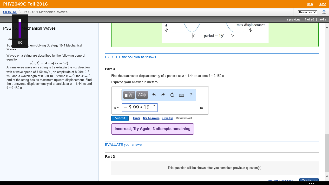 Solved Waves on a string are described by the following | Chegg.com
