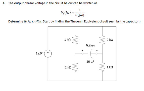 Solved 4. The output phasor voltage in the circuit below can | Chegg.com