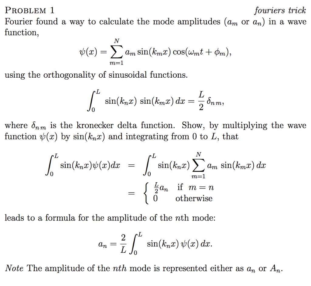 Solved PROBLEM 1 Fourier found a way to calculate the mode | Chegg.com