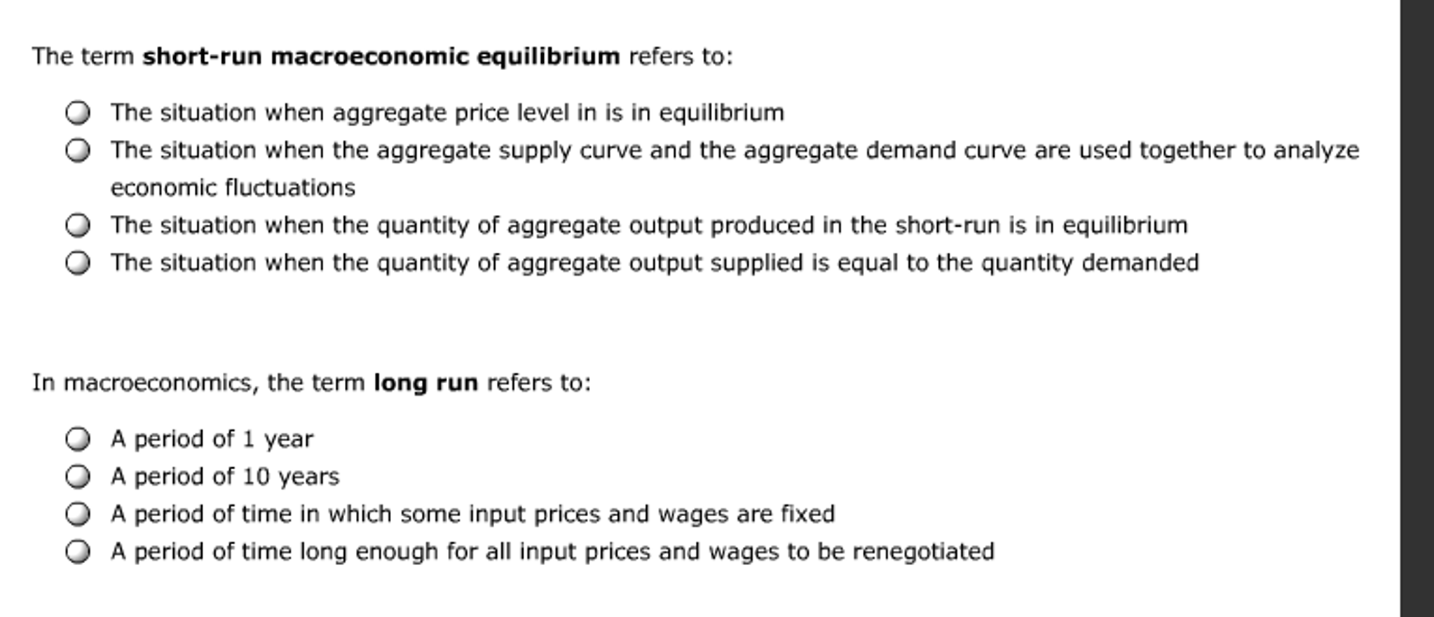 Solved The short-run aggregate supply curve shows: What | Chegg.com