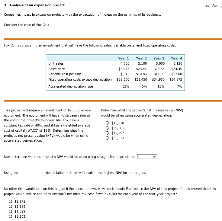 Solved Companies invest in expansion projects with the | Chegg.com