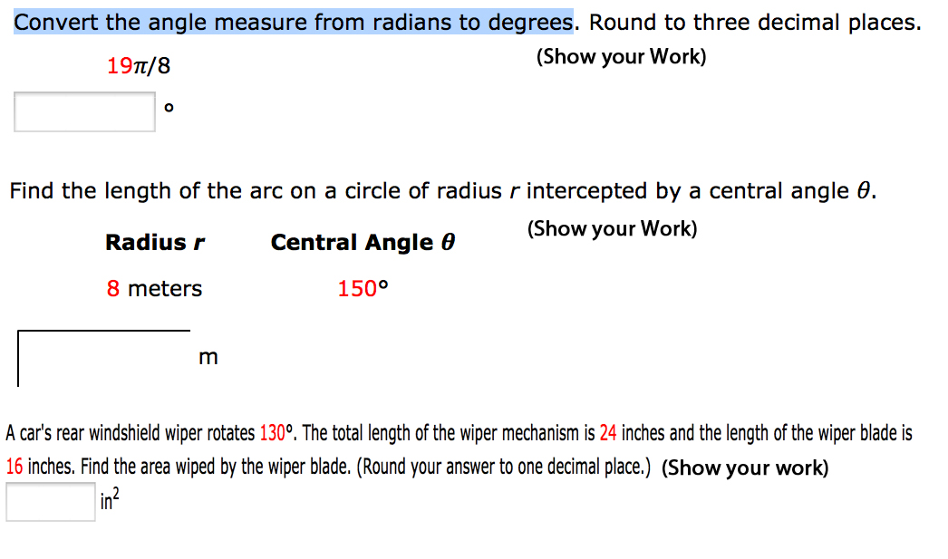 Solved Convert the angle measure from radians to degrees. | Chegg.com