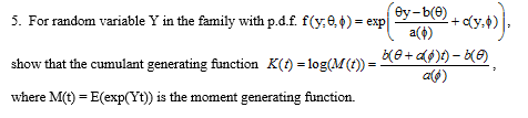 Solved Exponential Family MGF This problem is re: finding | Chegg.com