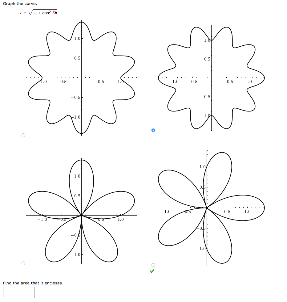 Solved Graph the curve. r = square root 1 + cos^2 5 theta | Chegg.com