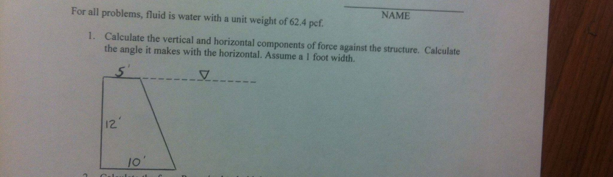 Solved For all problem, fluid is water with a unit weight of | Chegg.com