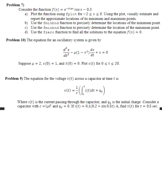 Solved Problem 7) Consider the function f (x)cosx 0.3. a) | Chegg.com