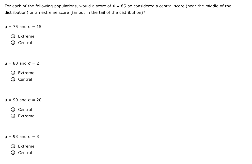 Solved For each of the following, identify the exam score | Chegg.com