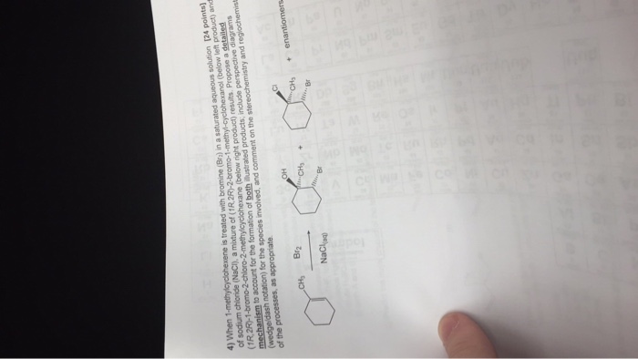 Solved When 1-methylcyclohexene is treated with bromine | Chegg.com