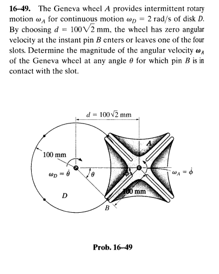 The Geneva wheel A provides intermittent rotary | Chegg.com