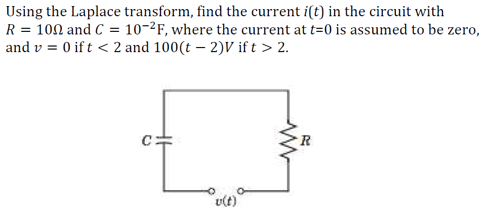 Solved Using the Laplace transform, find the current i(t) in | Chegg.com