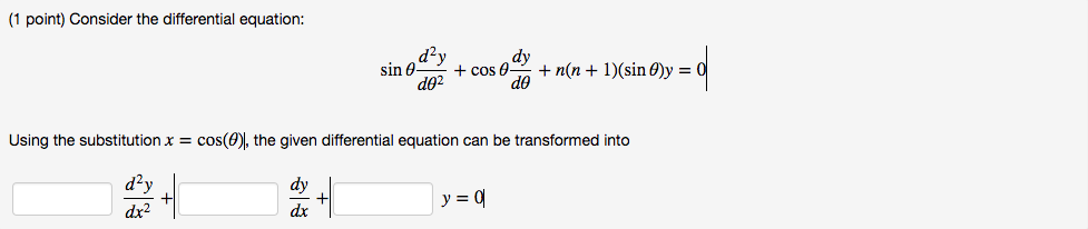 Solved Consider the differential equation: sin theta d^2 | Chegg.com