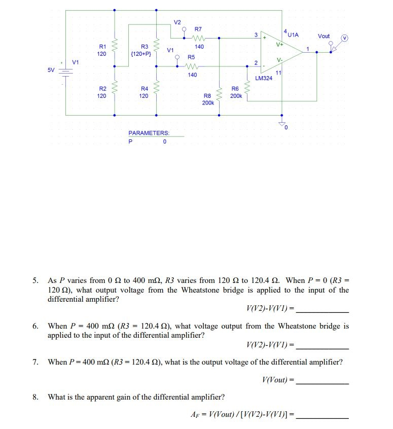 Solved V2 R7 U1A Vout V R1 120 R3 120+P) 140 V1 R5 V1 5V 140 | Chegg.com