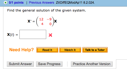 Solved + 0/1 points | Previous Answers ZillDiffEQModAp11 | Chegg.com