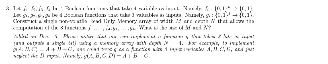 3. Let f1, f2, f3, f4 be 4 Boolean functions that | Chegg.com