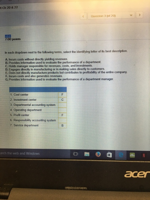 Solved In each dropdown next to the following terms. select | Chegg.com