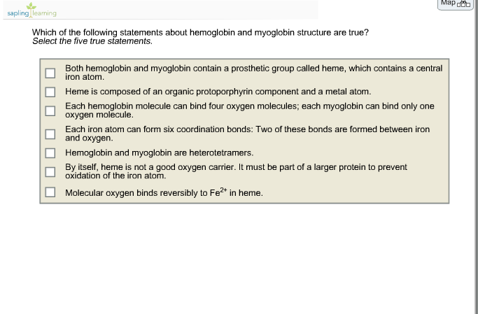 Solved Which of the following statements about hemoglobin | Chegg.com