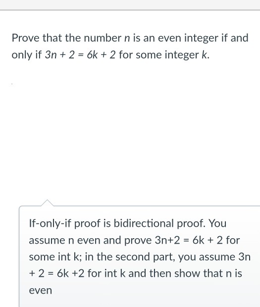 Solved Prove That The Number N Is An Even Integer If And