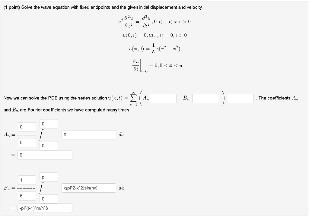 Solved Solve the wave equation with fixed endpoints and the | Chegg.com