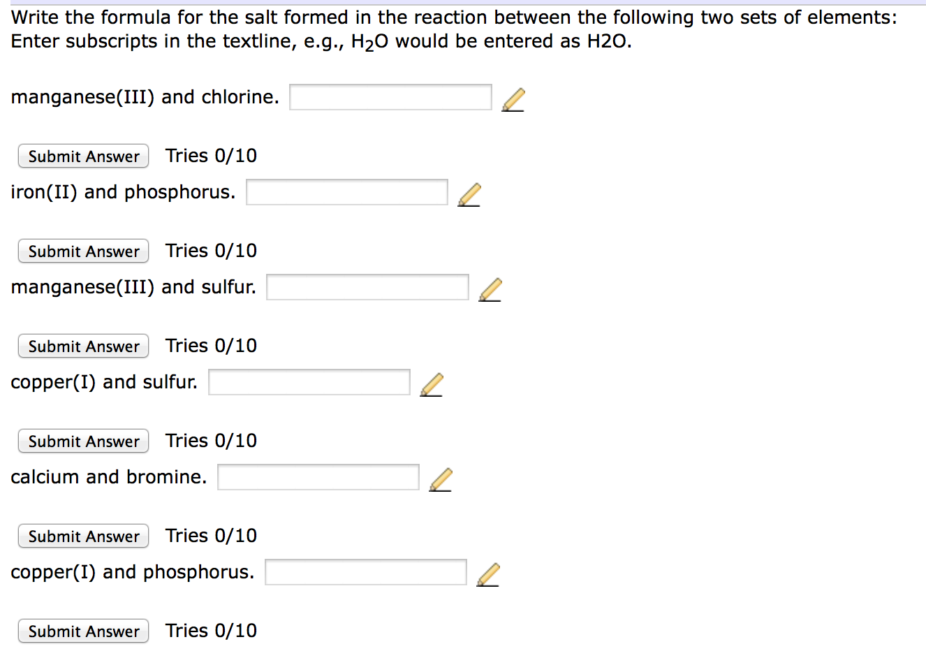 Solved For each pair of elements, indicate which one you | Chegg.com