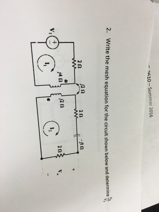 Solved Write the mesh equation for the circuit shown below | Chegg.com