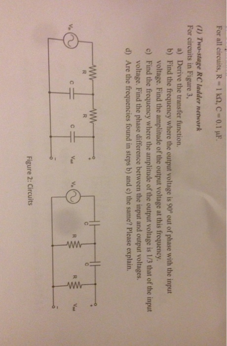 Solved For all circuits, R = 1 k ohm, C = 0.1 mu F. | Chegg.com