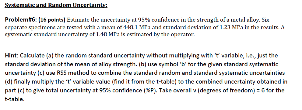 Solved Systematic and Random Uncertainty: Estimate the | Chegg.com