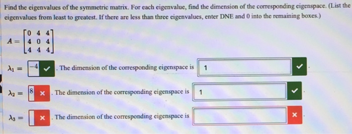 Solved Find the eigenvalues of the symmetric matrix. For | Chegg.com