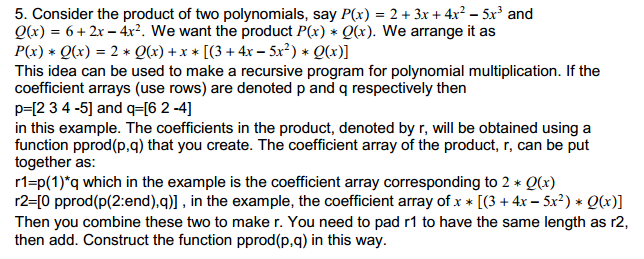 Solved 5. Consider the product of two polynomials, say P(x) | Chegg.com