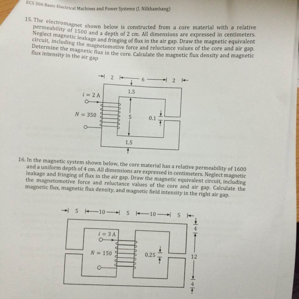 Solved The electromagnet shown below is constructed from a | Chegg.com