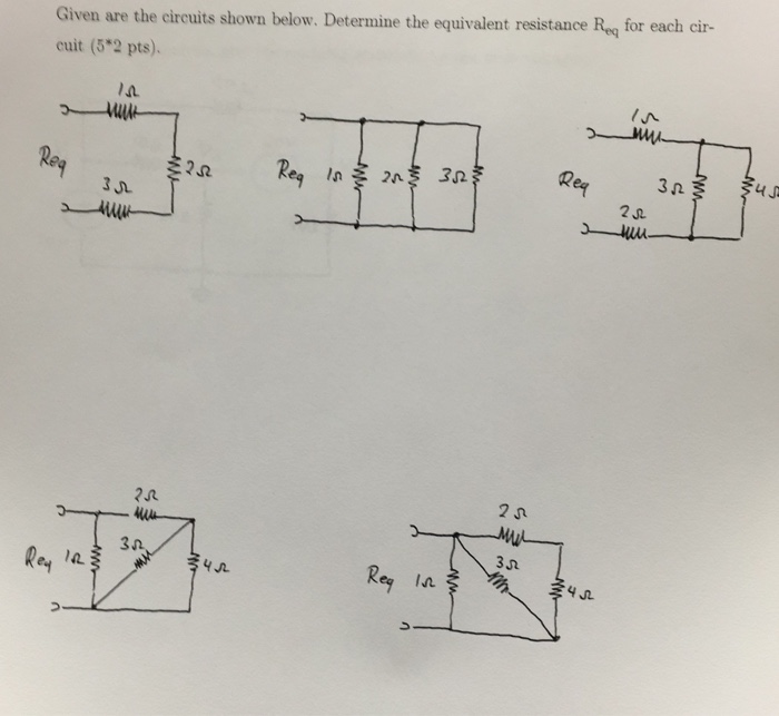 Solved Given are the circuits shown below. Determine the | Chegg.com