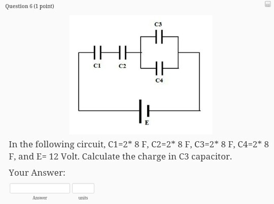Solved In the following circuit, Cl=2* 8 F, C2=2* 8 F, C3=2* | Chegg.com