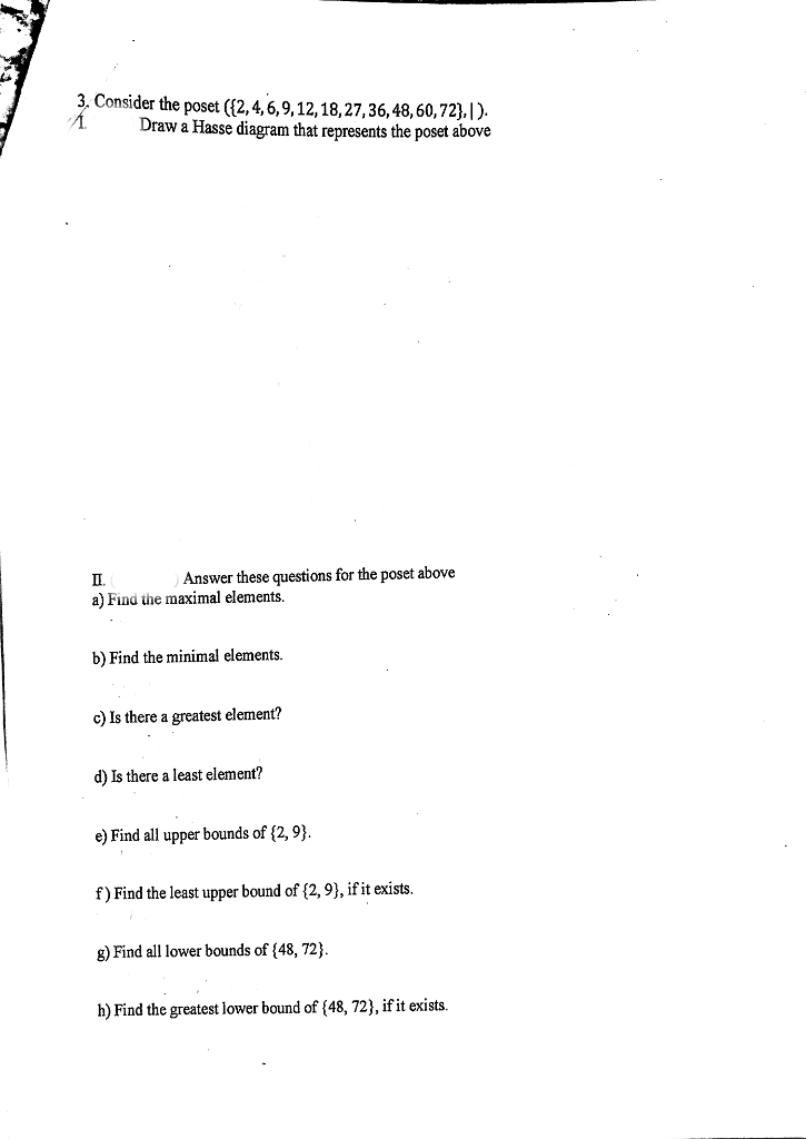 Solved 3. Consider the poset | Chegg.com