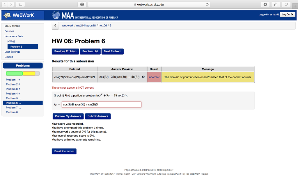 Solved webwork.as.uky.edu MAA WeBWorK Logged in as ia245 | Chegg.com Solved webwork.as.uky.edu MAA WeBWorK Logged in as ia245 | Chegg.com