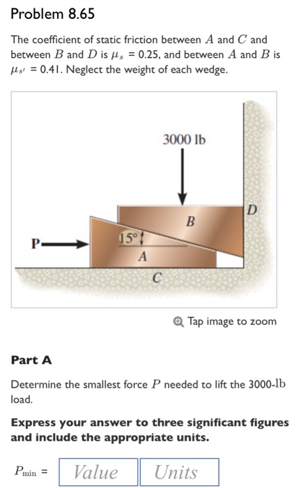 Solved The Coefficient Of Static Friction Between A And C