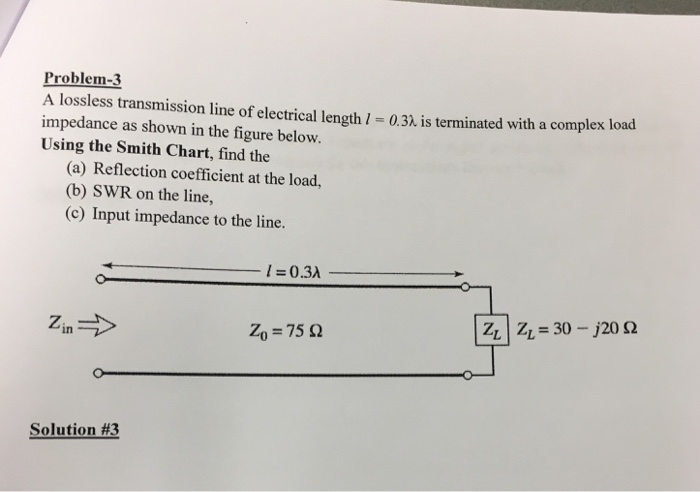 Solved A lossless transmission line of electrical length l = | Chegg.com