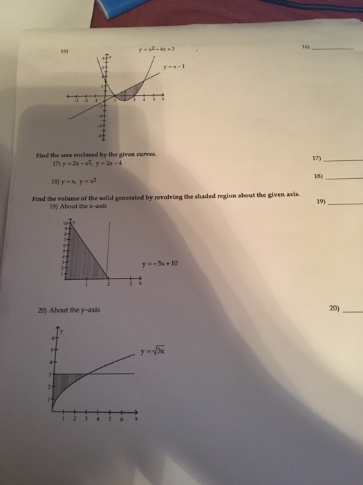 Solved Find the area enclosed by the given curves. y = 2x - | Chegg.com