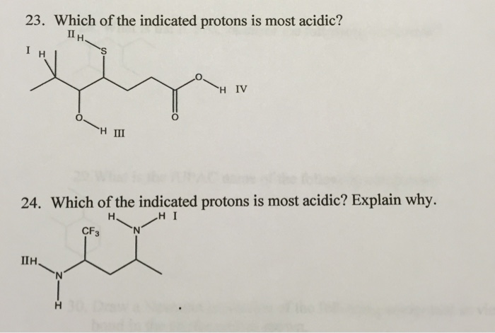 Solved Which of the indicated protons is most acidic? Which | Chegg.com