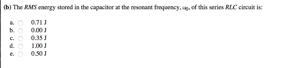 Solved A series RLC circuit is shown in the figure below. | Chegg.com