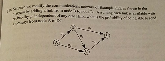 we modify the communications network of Example 2.22 | Chegg.com
