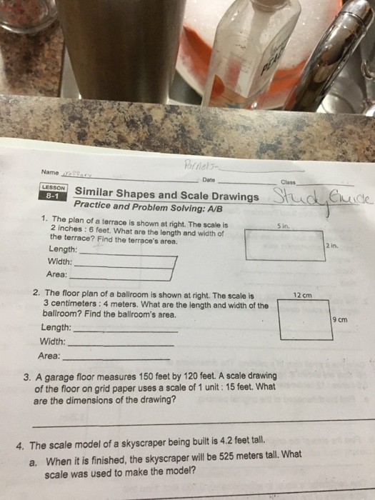Solved The plan of a terrace is shown at right. The scale is | Chegg.com