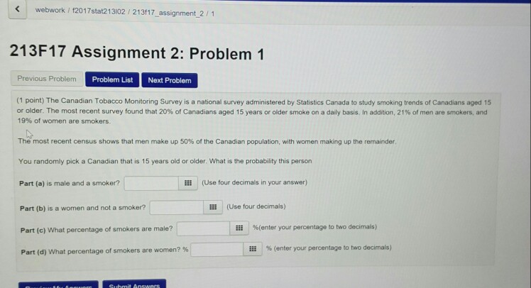Solved Kwebwork / f2017stat213102/21317 assignment 2/1 | Chegg.com