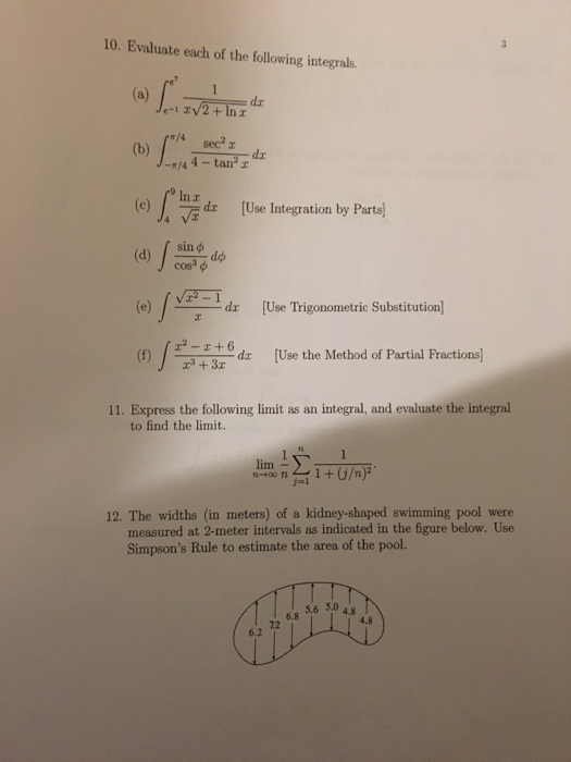 Solved Evaluate each of the following integrals. (a) | Chegg.com