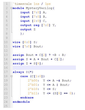 Solved Timescale Ins/lps module MysteryVerilog(input (:') A, | Chegg.com