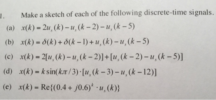 Solved Make a sketch of each of the following discrete-time | Chegg.com