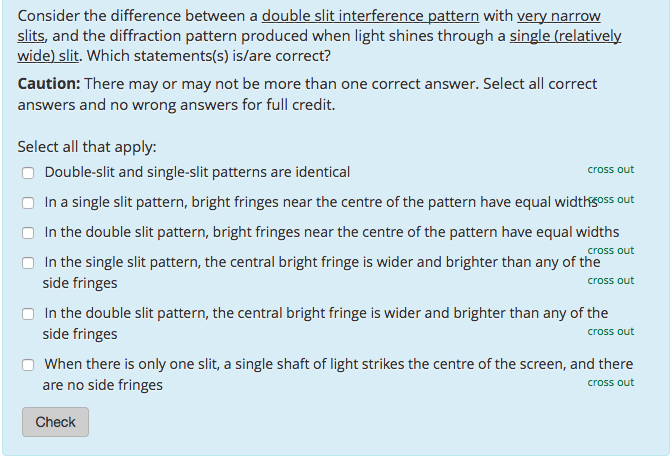 Solved Consider the difference between a double slit | Chegg.com