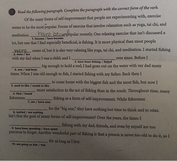 Read the following paragraph. Complete the paragraph | Chegg.com