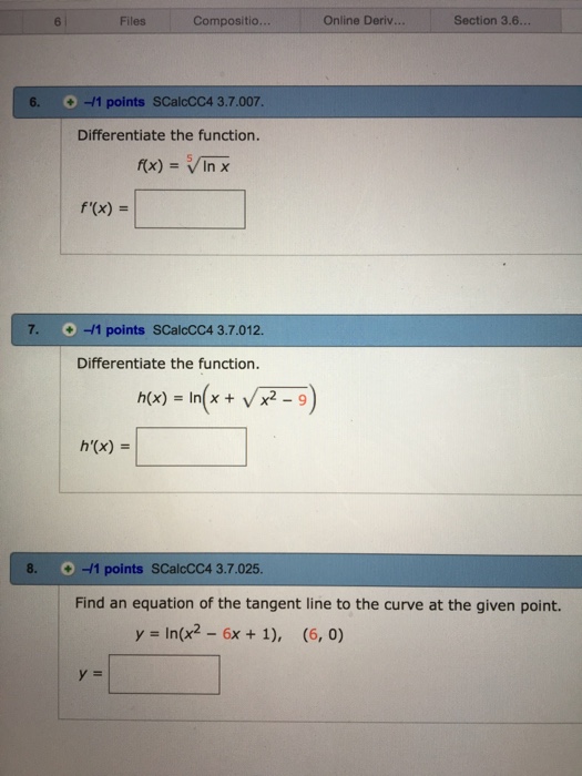 Solved Differentiate the function. f(x) =^5squareroot ln x | Chegg.com Solved Differentiate the function. f(x) =^5squareroot ln x | Chegg.com