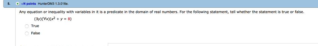 Solved 5. 14 points HunterDM3 1.3.016e. Any equation or | Chegg.com Solved 5. 14 points HunterDM3 1.3.016e. Any equation or | Chegg.com