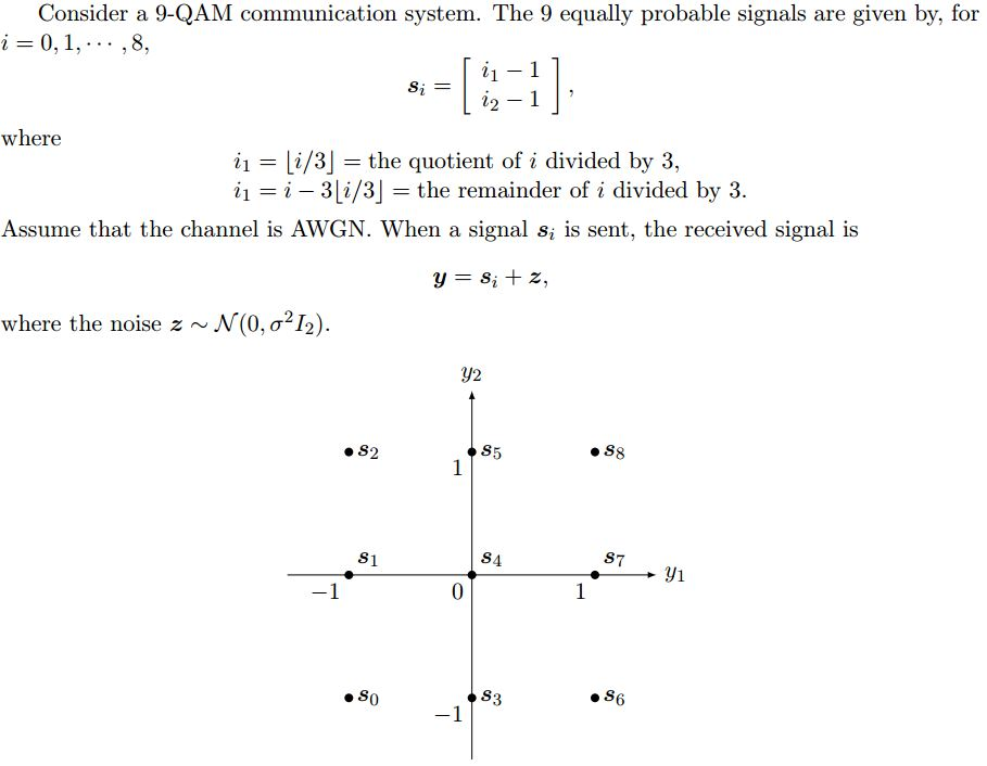 Consider a 9-QAM communication system. The 9 | Chegg.com