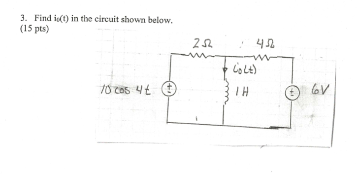 Solved Find i0(t) in the circuit shown below. | Chegg.com